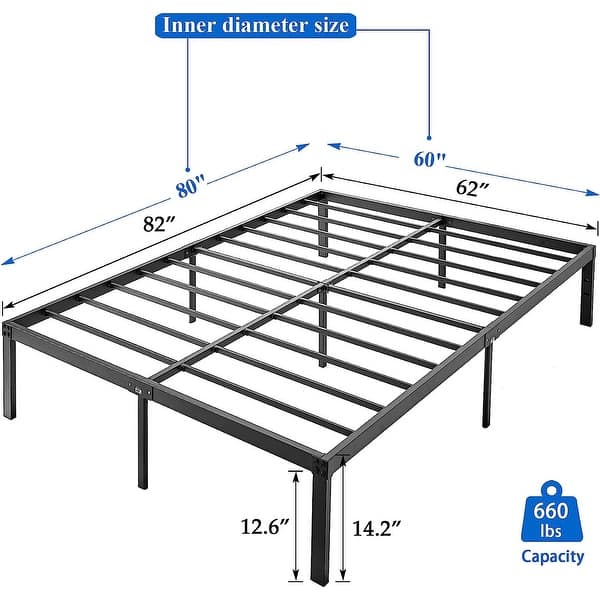 Javlergo 14/16/18 Inch Metal Platform Bed Frame Heavy Duty Slat Support ...