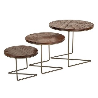 Set of 3 Round Wire Display Risers With Wood Tops - Bed Bath & Beyond ...