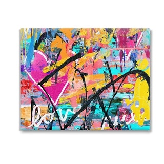 Stupell Vivid Love Graffiti Collage Canvas Wall Art Design By Madeline ...