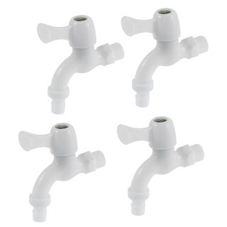Plastic 20mm 1/2BSP Male Thread Quarter Turn Water Tap Faucet 4 Pcs ...
