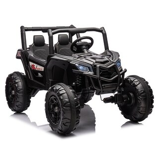Black Electric Vehicle with Seat Belts, Ride on Off-Road with Bluetooth ...