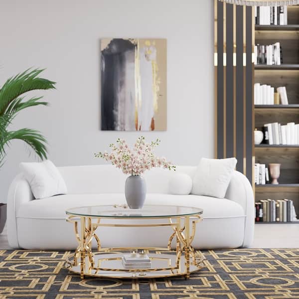 Edward Round Coffee Table Brass. - On Sale - Bed Bath & Beyond - 36610613