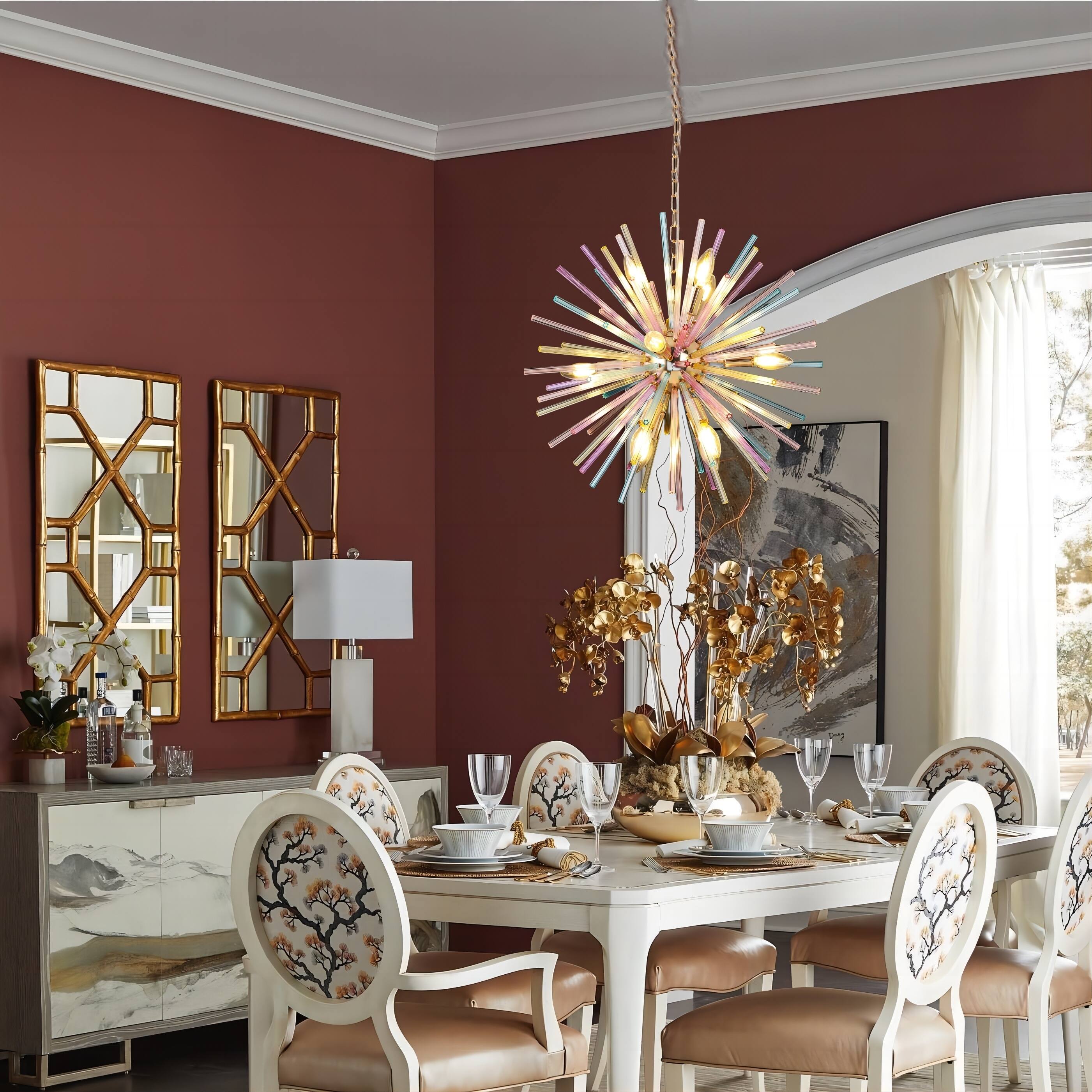 12-Light Modern Creative Sputnik Starburst Pendant Rainbow Sphere ...