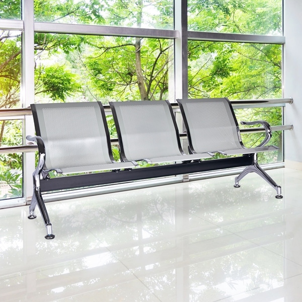 Kinbor 3 Seat Airport Reception Waiting Chair Bank Salon Barbershop Bench Guest Chair On Sale Bed Bath Beyond 24076201