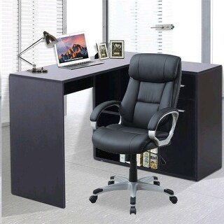 Adjustable Height best desk chair Black home office chair PU rolly ...