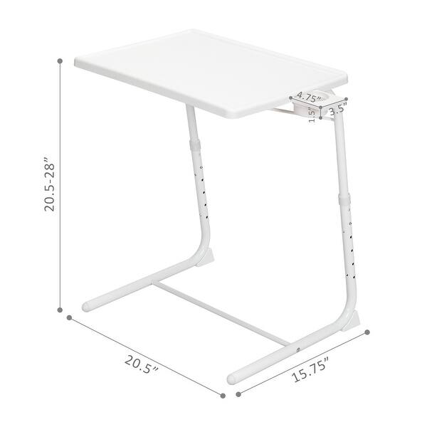 Set Of 2 Adjustable Tv Tray Table With Cup Holder, Folding Tv Dinner ...
