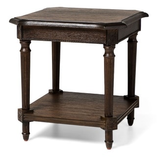 Maven Lane Pullman Traditional Square Wooden Side Table in Antiqued ...