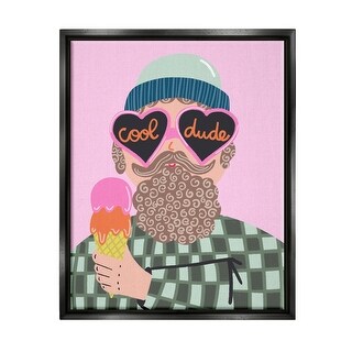 Stupell Cool Dude Whimsical Man Checkered Pattern Ice Cream Floater ...
