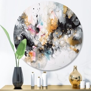 Designart "White And Grey Geometric Depths III" Modern Geometric Metal ...