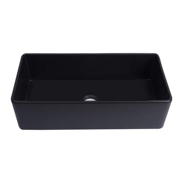 Farmhouse/Apron Front Matt Black Ceramic Kitchen Sink - Bed Bath ...