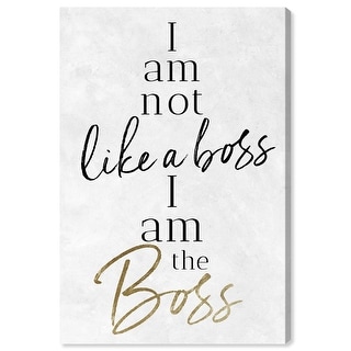 The Boss, Boss Lady Motivation Modern Black Canvas Wall Art Print for ...