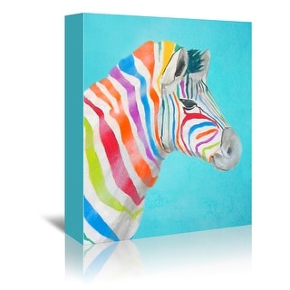 Americanflat - 8" x 10" Rainbow Zebra Head by Coco de Paris Wrapped ...