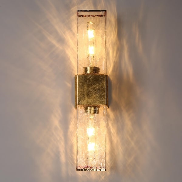 Luxmira Modern Luxury Glam Gold Large Bathroom Sconce with Art Glass ...