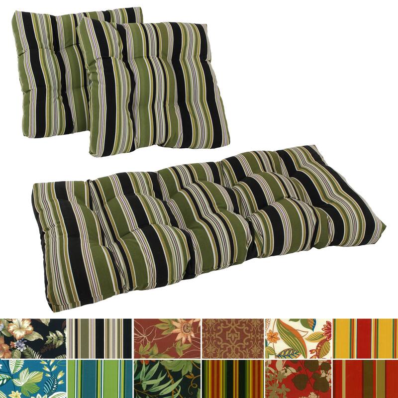 Tufted Outdoor Settee Cushion Set (Set of 3) - On Sale - Overstock ...