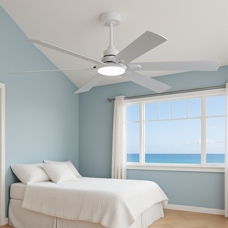 60" Reversible Blade Ceiling Fan Light with Remote, 6-Speed, Dimmable ...