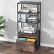 Wood 4-Tier File Cabinet with 2 Drawers and Storage Shelf for Home ...