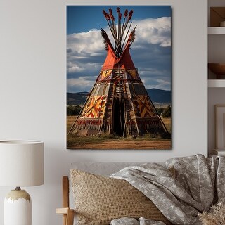 Designart "Native Tipi Harmony Of Prairies" Native American Art Canvas ...