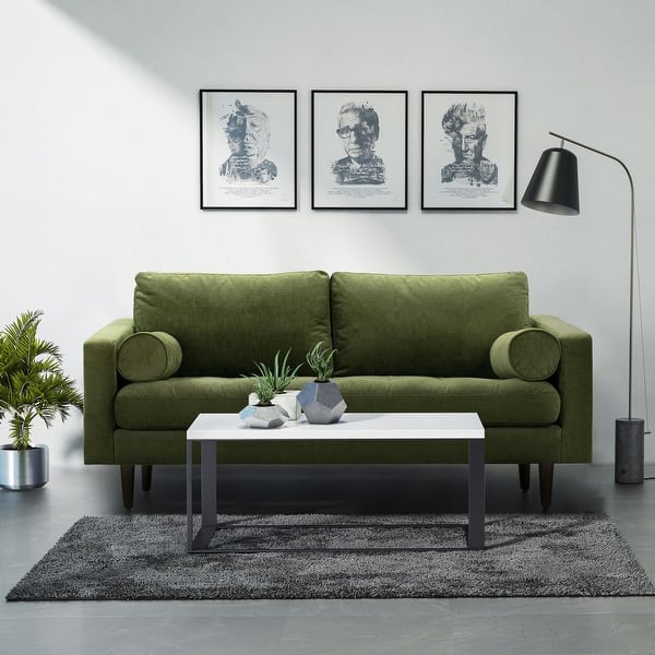 green sofa bed made