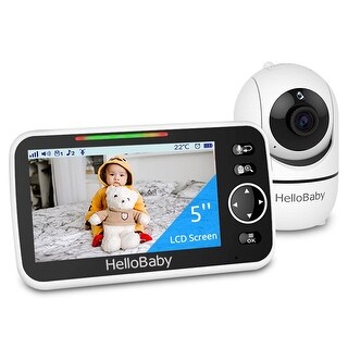 Baby Monitor, 5''Sreen with 30-Hour Battery, Pan-Tilt-Zoom Video Baby ...