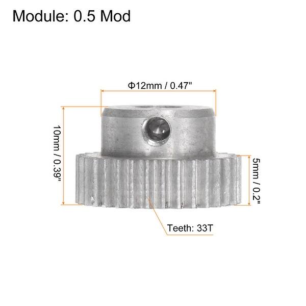 2x Step Spur Gear 3mm Inner Hole 33T Mod 0.5 Aluminum Alloy Motor Gear ...
