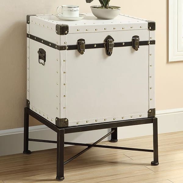 Nancy Accent Cabinet with Nailhead Trim White - On Sale - Bed Bath ...