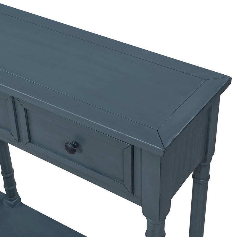 Console Table Sofa Table with Two Storage Drawers and Bottom Shelf ...