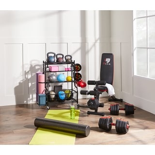 Soozier Adjustable Weight Bench with Rack for Dumbbells & Storage ...