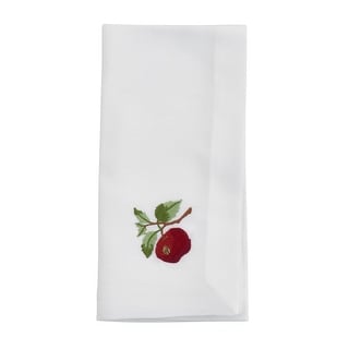 Embroidered Table Napkins With Apple Design (Set of 4) - 20"x20" - Bed ...