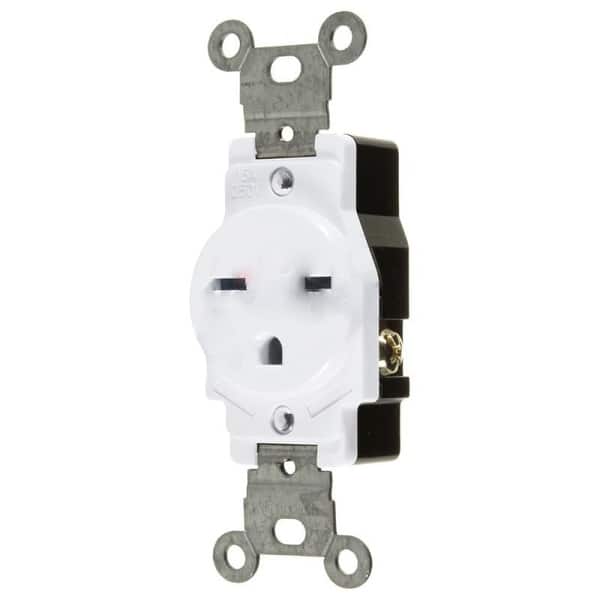 15 AMP Round White Electrical Receptacle Plastic-Aluminum American ...