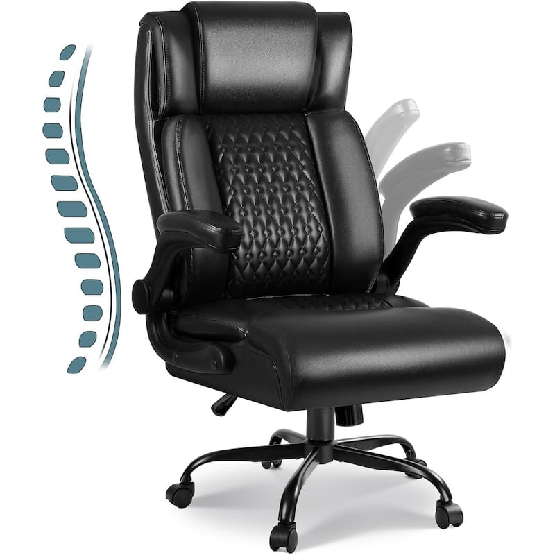 BOSSIN Executive Office Chair,Big and Tall Office Chair with Ergonomic ...