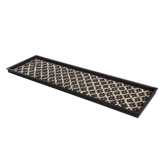 Natural and Recycled Rubber Boot Tray with Black and Ivory Coir Insert ...