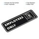 9"x3" Employee Only Sign Self Adhesive Information Sign Sticker - Black ...