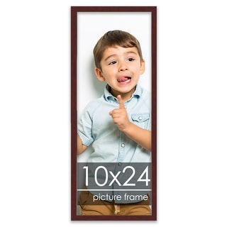 10x24 Traditional Mahogany Complete Wood Picture Frame with UV Acrylic ...