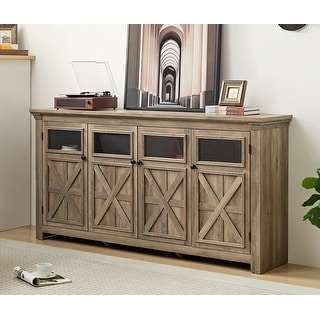 Farmhouse TV Stand Buffet Cabinet with 4 Doors - Bed Bath & Beyond ...