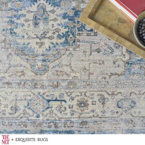 The Met X Exquisite Rugs Vintage Looms Blue/Beige Area Rug. - Bed Bath ...