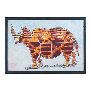 Novica Handmade Golden Rhino Batik Cotton Wall Art - Bed Bath & Beyond ...