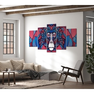 Animal Canvas Wall Art - Abstract Monkey - 5 Pieces - Bed Bath & Beyond ...