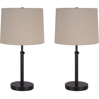 Kenroy Home Set of Two Beckett Dark Bronze Adjustable Table Lamps ...