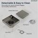 GRANDJOY 4-inch Square Stainless Steel Shower Floor Drain with Anti ...