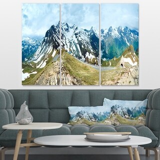 Designart "Alps Summer Panorama" Photography Canvas Art Print - 36x28 ...