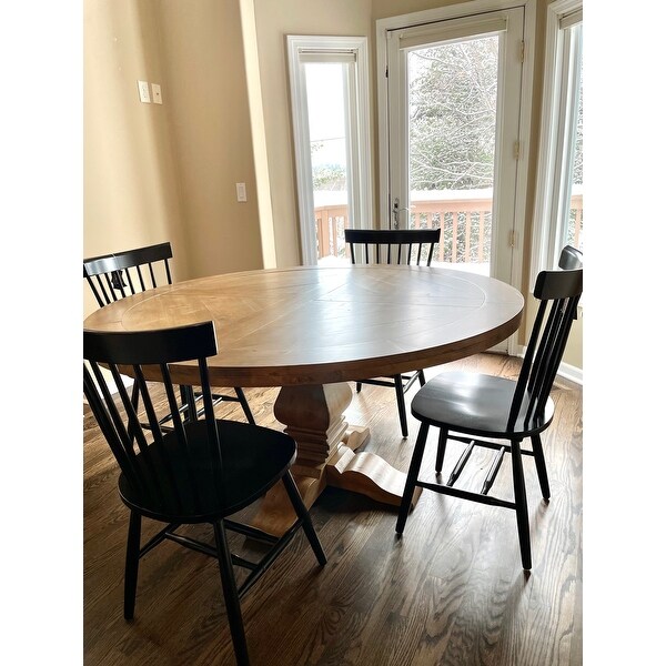 carbon loft yoona rustic golden brown solid wood dining table