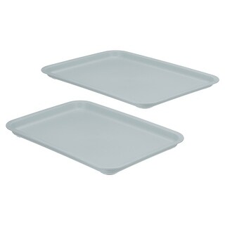 12x9" Fast Food Tray, 2 Pack Plastic Reusable Serving Tray Light Blue ...