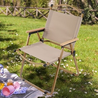 JASIWAY Outdoor Folding Chair Fishing Chair Camping Beach Chair,Beige ...