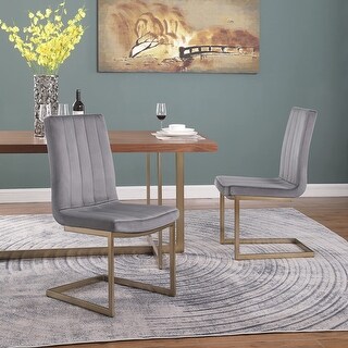 Modern Upholstered Dining Chairs Set of 2, Kitchen Chairs with Velvet ...