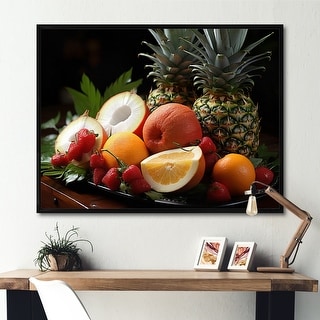 Designart "Hawaii Tropical Delights I" Food & Beverage Framed Wall Art ...