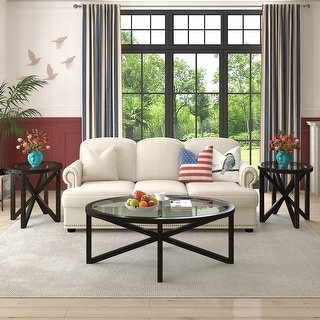 Modern simple glass coffee table, terrace study coffee table - Bed Bath ...