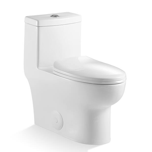 Side Left Single Flush Elongated One-piece Toilet with Comfort Seat ...