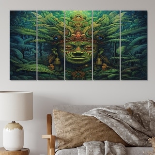 Designart "Indigenous Shaman Amazon Wisdom I" Folk Religion Multipanel ...
