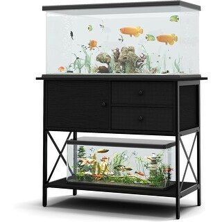 CHERIE HOME 40 Gallon Aquarium Stand,Metal Fish Tank Stand With Drawers ...