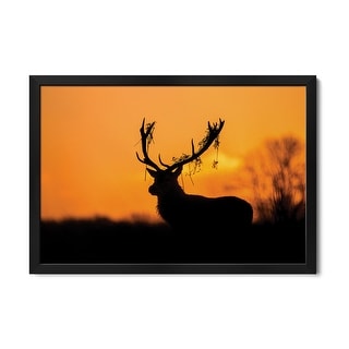 Red Deer Stag Silhouette Premium Framed Poster by Stuart Harling - Bed ...